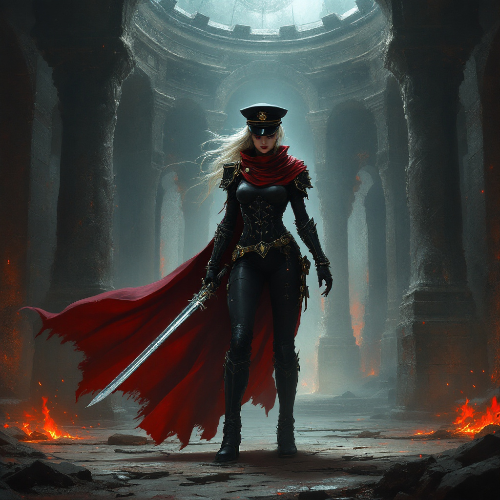 FLUX prompt: artwork in the grimdark style of warhammer 4...