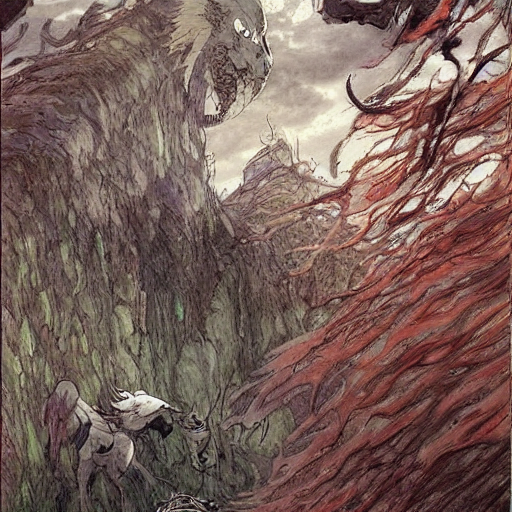 Stable Diffusion prompt: princess Mononoke, ghost line, T...