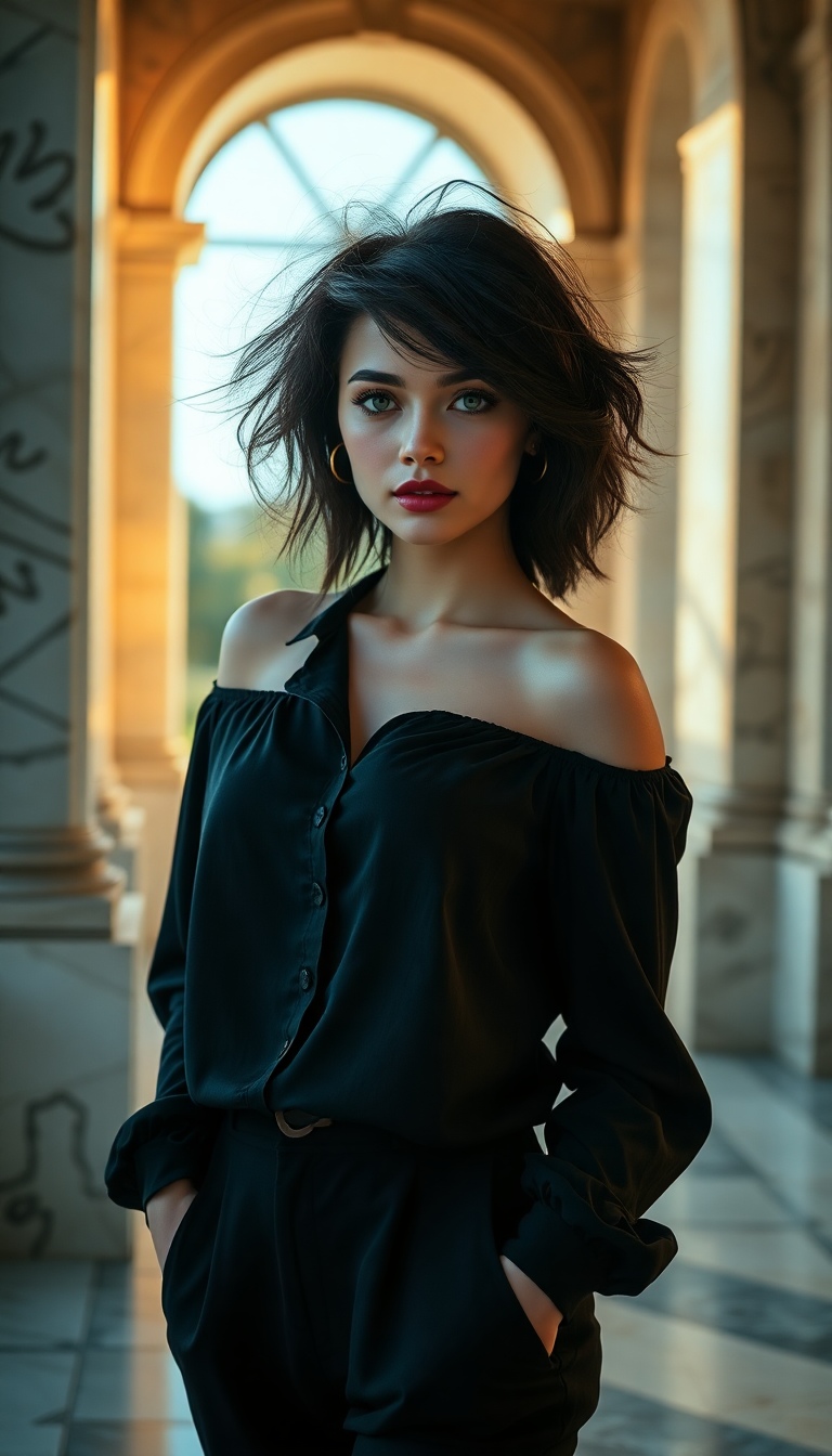 FLUX prompt: "High resolution full-body vertical portrait...
