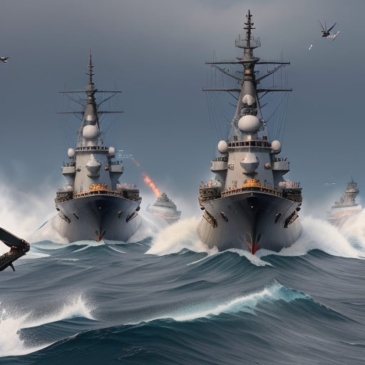 DreamShaper prompt: Amidst the roiling waves of the Tsush...