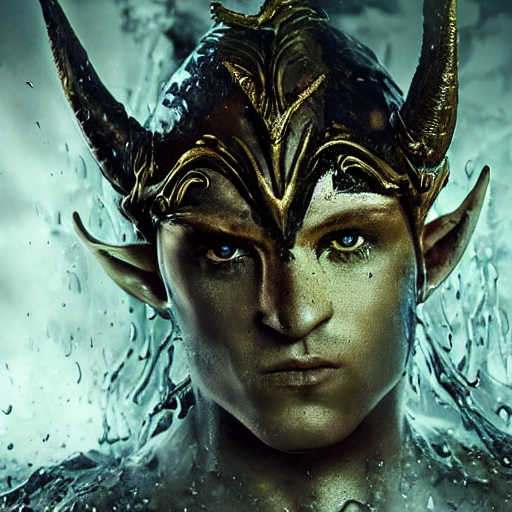 Stable Diffusion prompt: Close-up of Elven King emerging ...