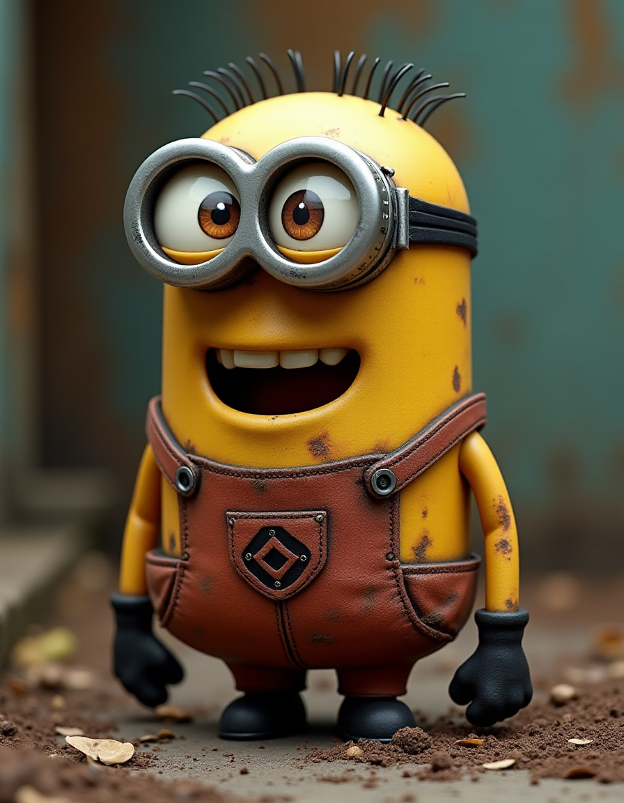 FLUX prompt: a minion made out of Jed-Rst, Rusty, masterp...