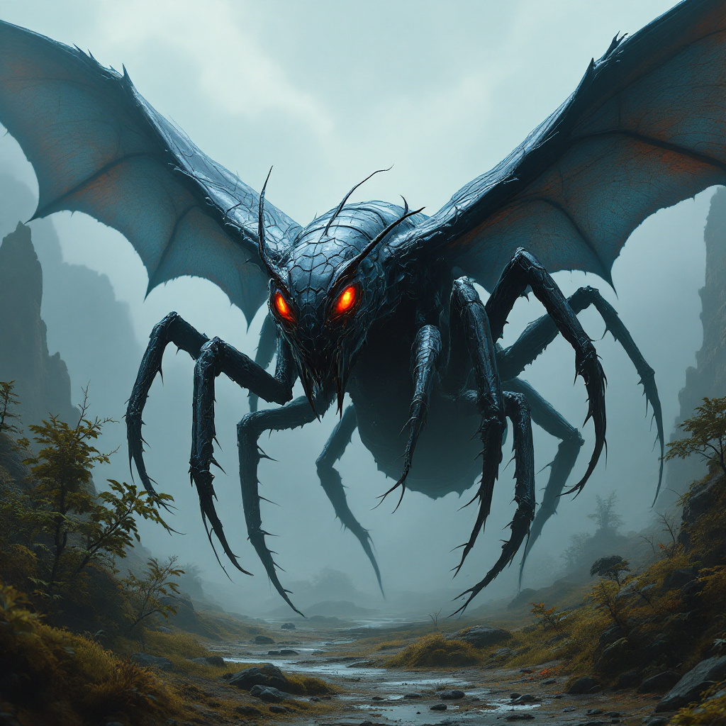 FLUX prompt: A giant ant with a fierce and imposing prese...