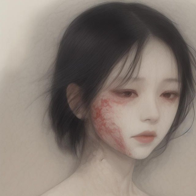 DreamShaper prompt: a single Woman crying blood, artwork ...