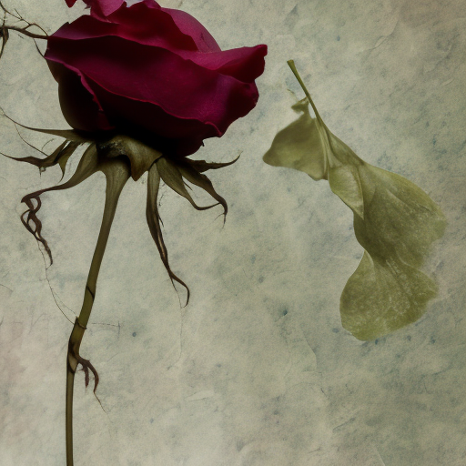 Openjourney prompt: A single, almost-dead flower, a wilte...