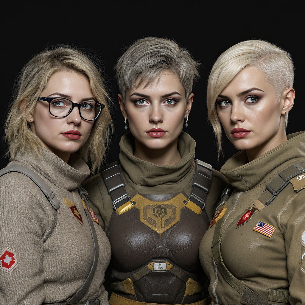 FLUX prompt: Identical triplets, Grace, Hope and Faith. G...