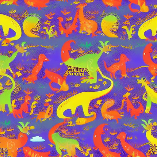 Stable Diffusion prompt: Ilustraciones de dinosaurios con...