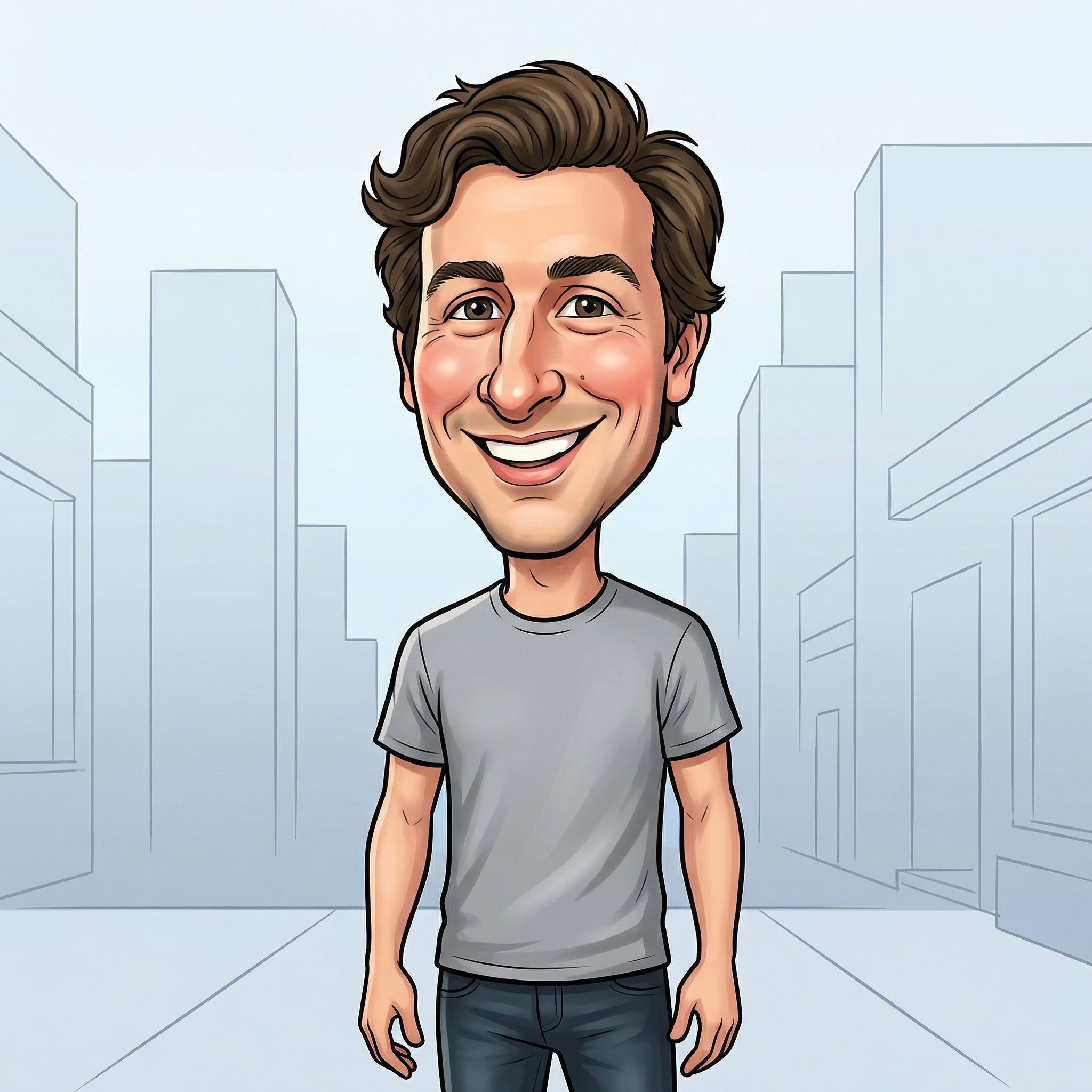 Nano Banana prompt: Create a modern cartoon caricature po...