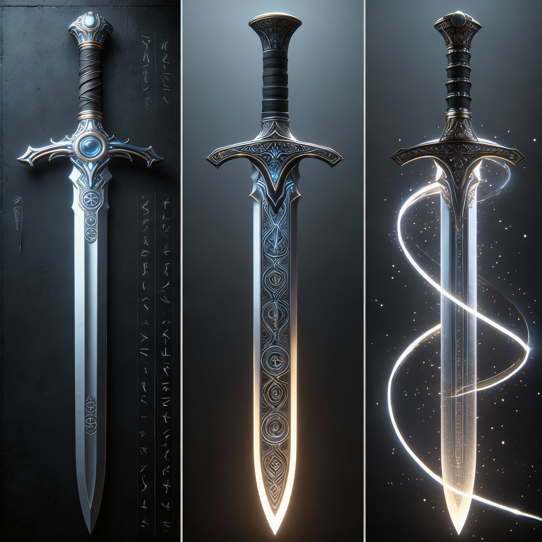 Seedream 4 prompt: Create long swords and give a display ...