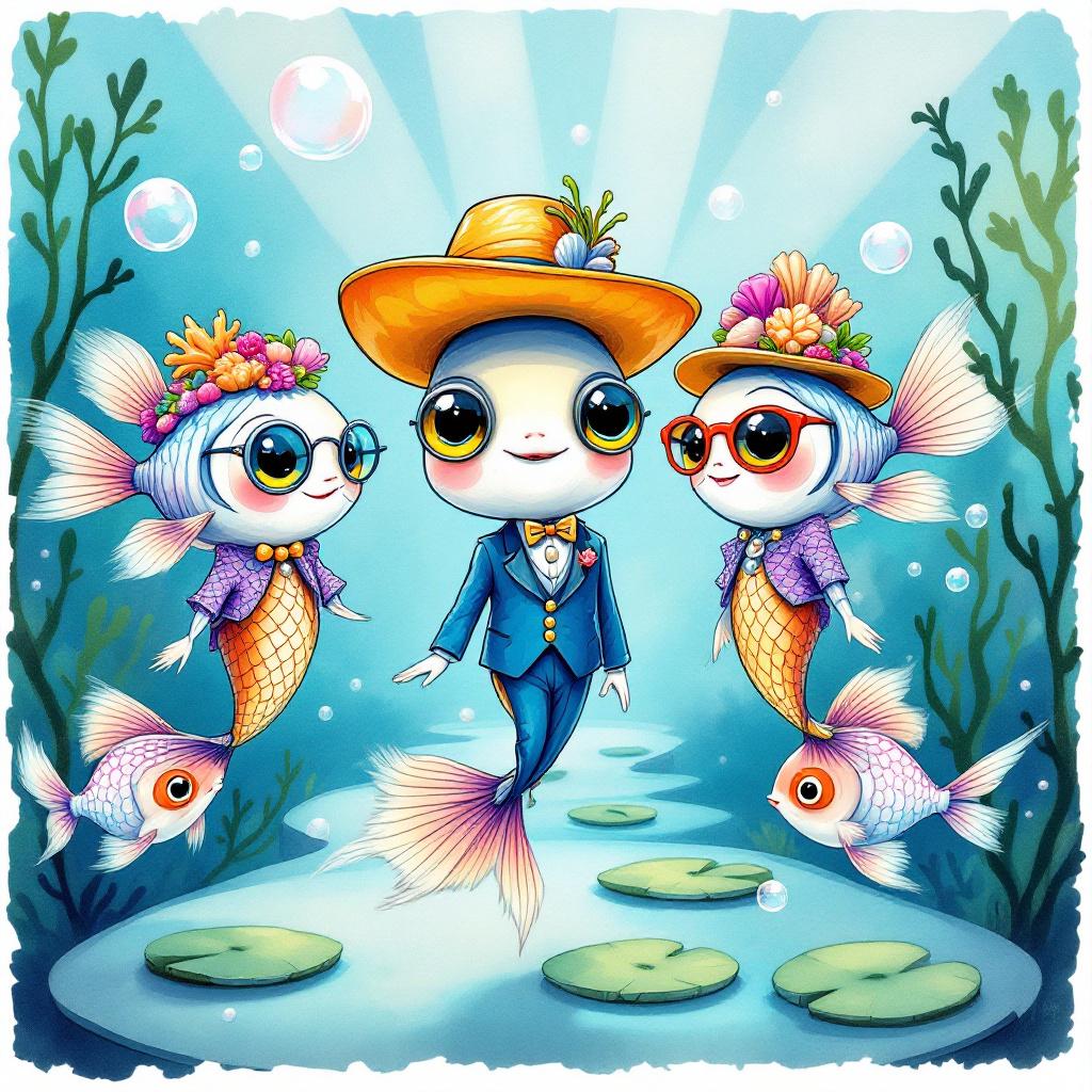 FLUX prompt: acrylic animated cartoon whimsical cute happ...