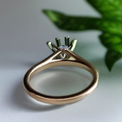 Stable Diffusion prompt: —iw 60 engagement ring biophil...
