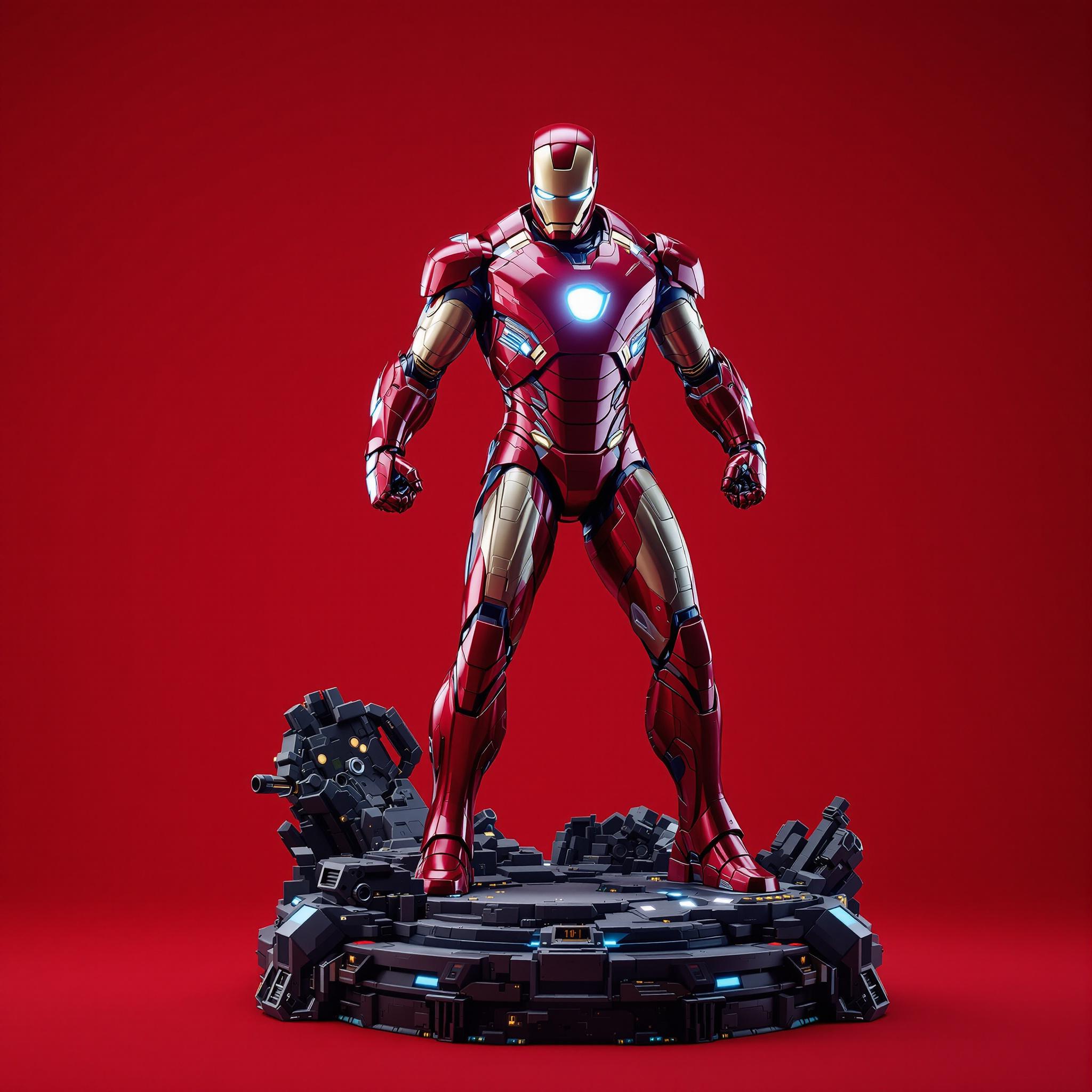 FLUX prompt: Iron Man in his armor, Marvel Comics, standi...