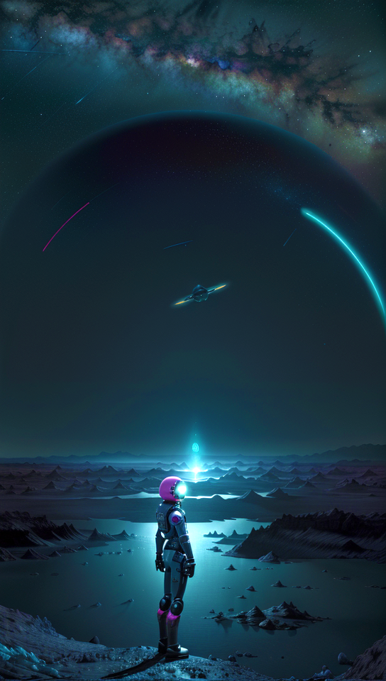 Stable Diffusion prompt: Craft a scene of an interstellar...