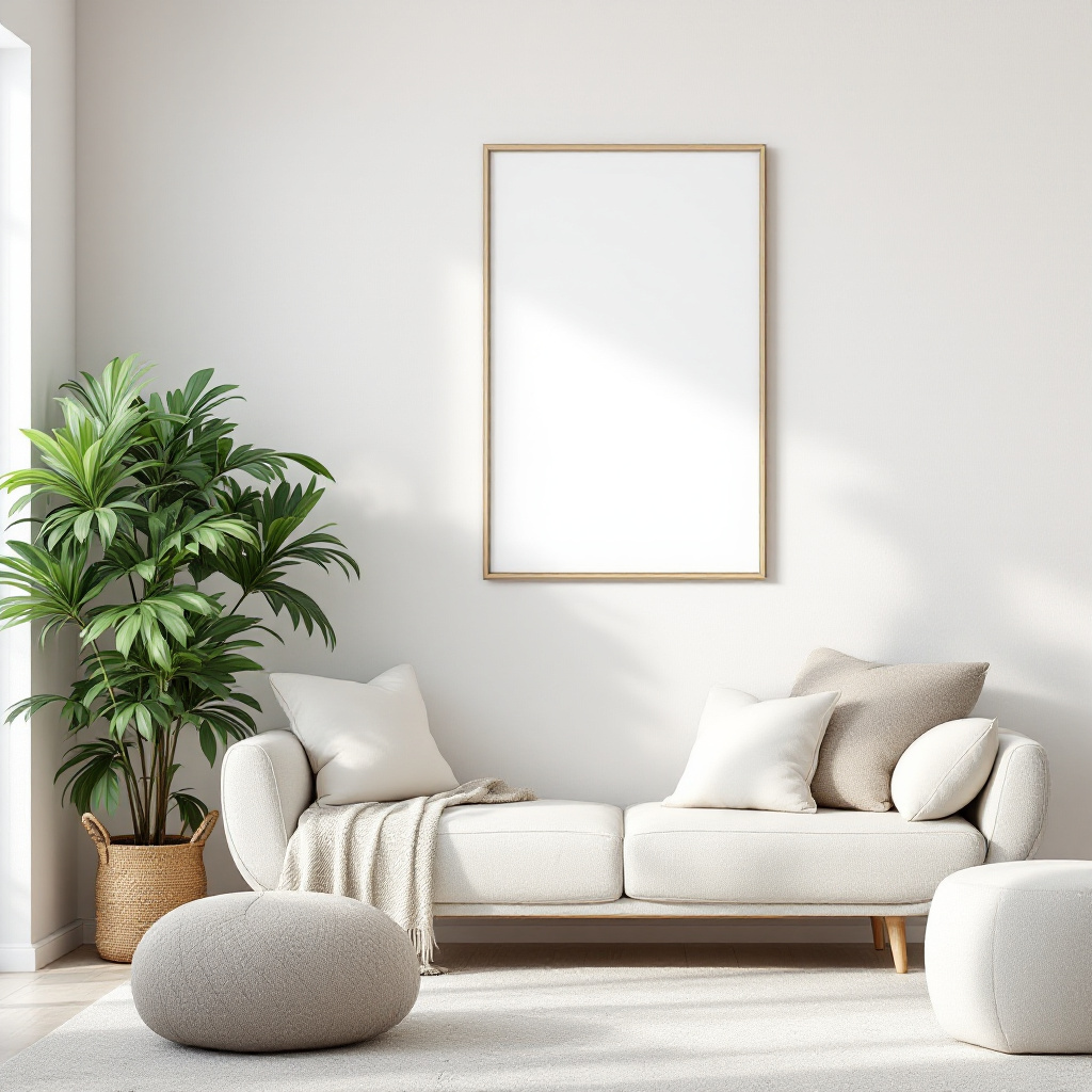 FLUX prompt: A realistic, minimalistic living room with m...
