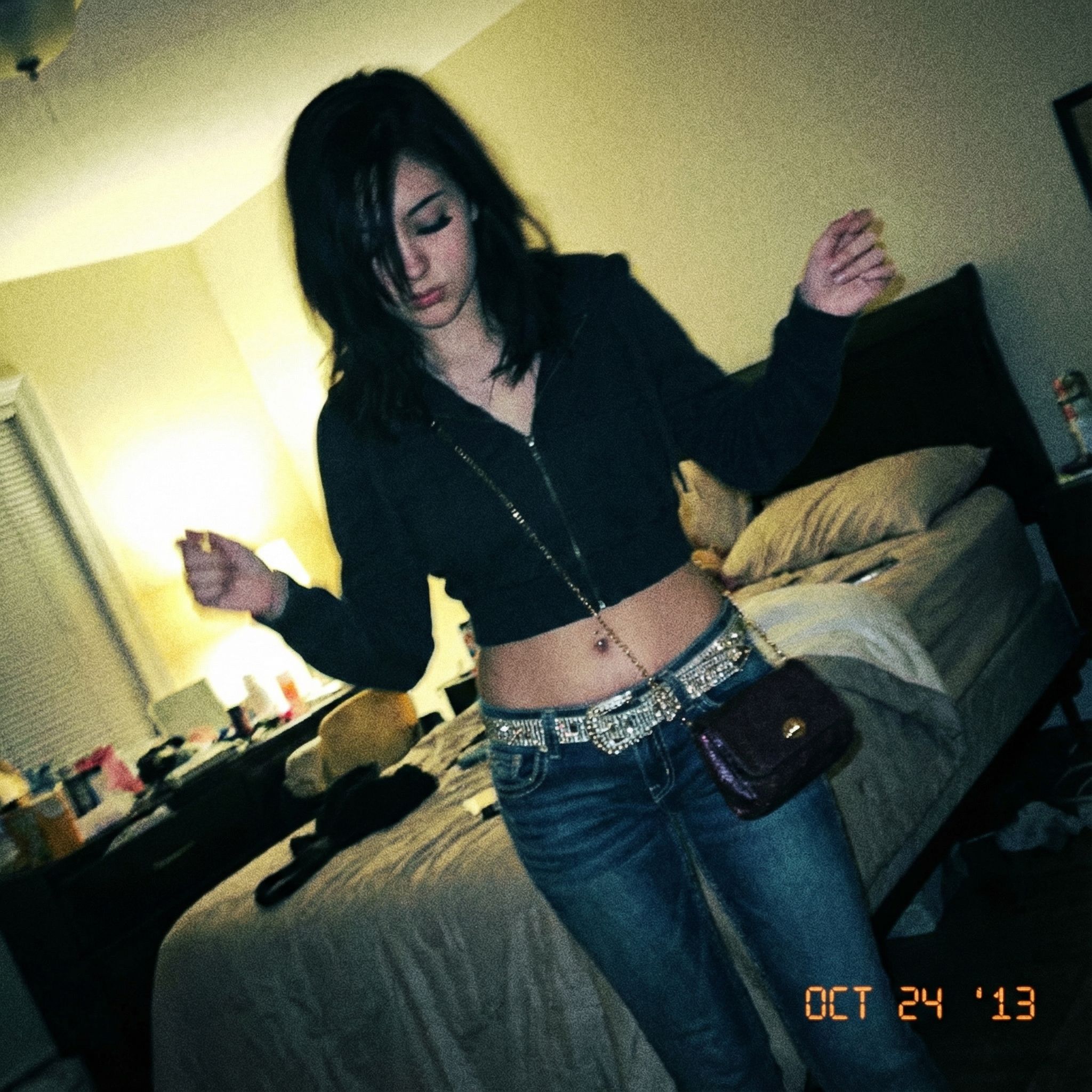 Nano Banana prompt: a lo-fi 2010s-era,diagonally taken,lo...