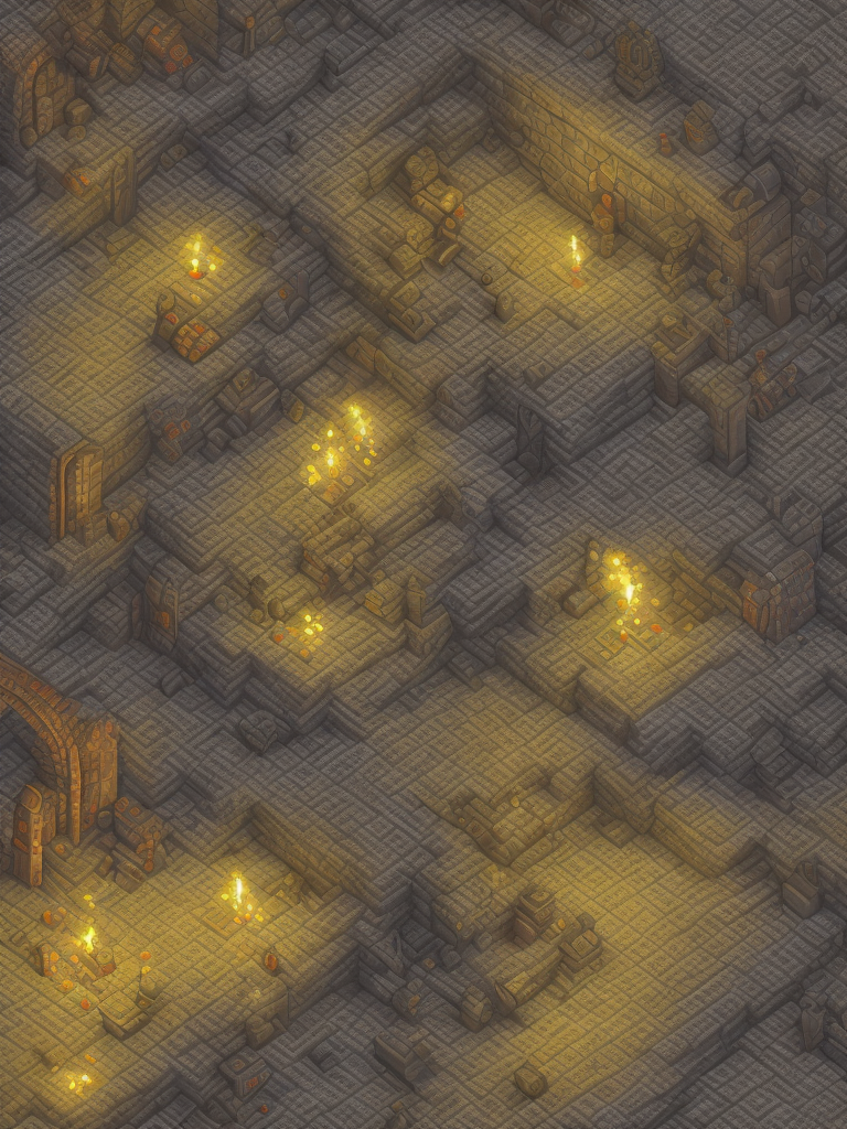 Openjourney prompt: 64 bit pixel art, dungeon with torche...
