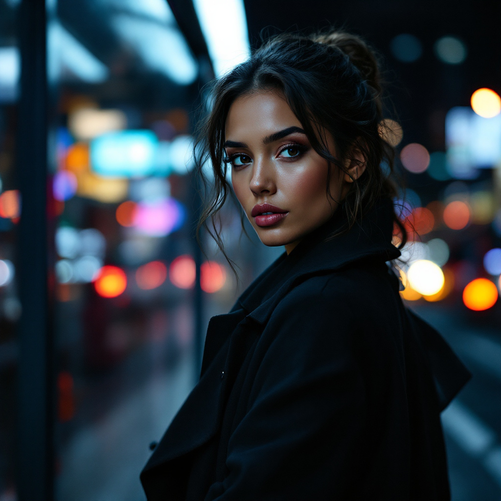 FLUX prompt: A highly attractive woman who is waiting the...