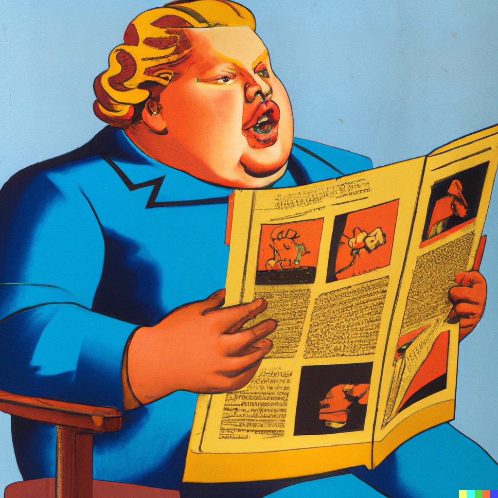 DALL-E prompt: soviet propaganda poster of angry slightl...