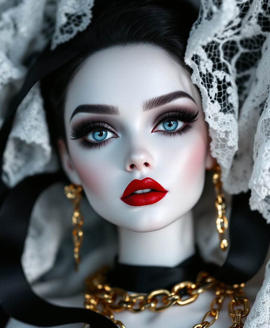 FLUX prompt: Prompt A close-up of an elegant white and b...