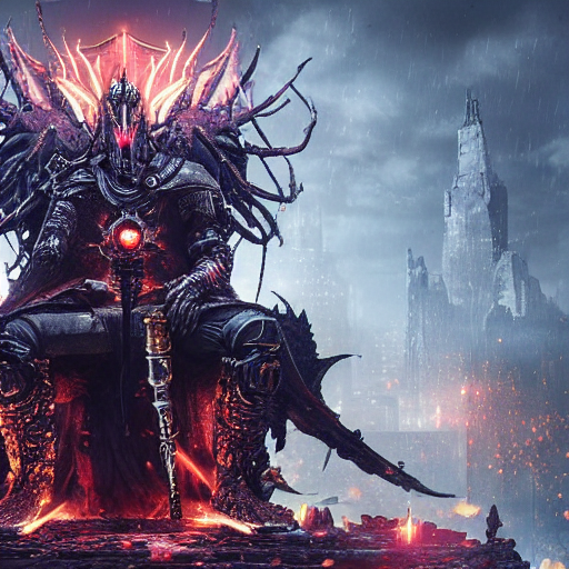 Stable Diffusion prompt: photo of a cyberpunk dark souls,...