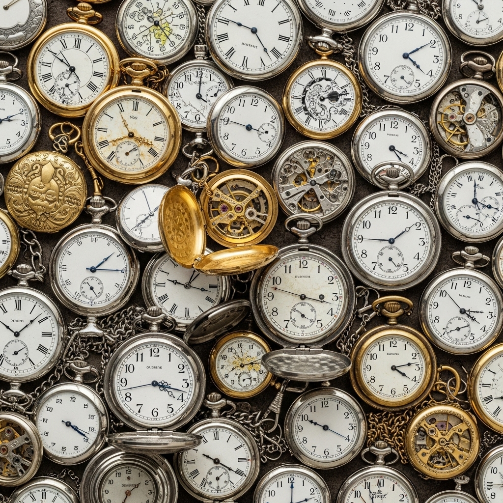 Google Imagen prompt: portrait of nothing but pocket watc...