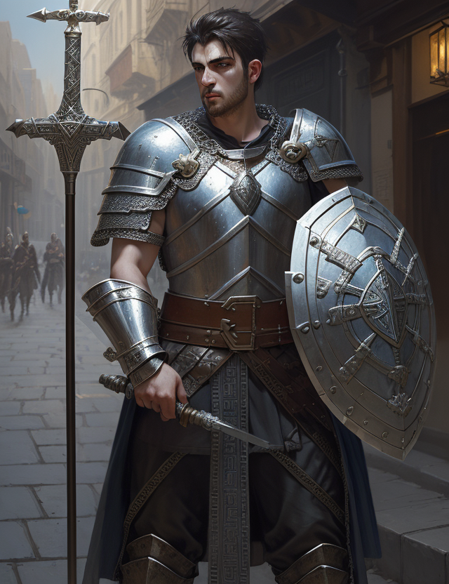 DreamShaper prompt: young adult greek male cleric with sh...