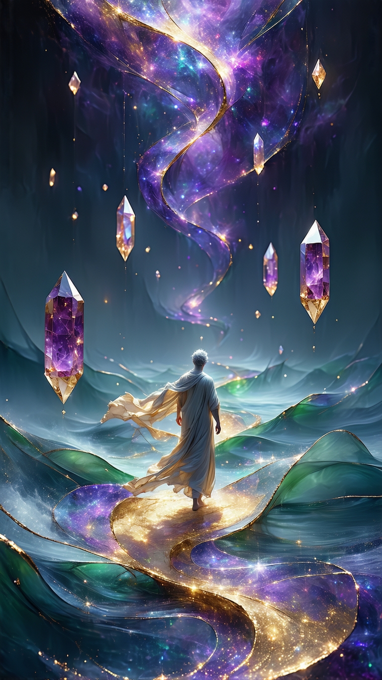 Stable Diffusion prompt: A figure, their form shifting be...