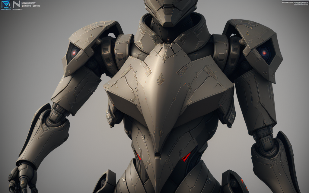 DreamShaper prompt: military nousr robot, warframe, chara...