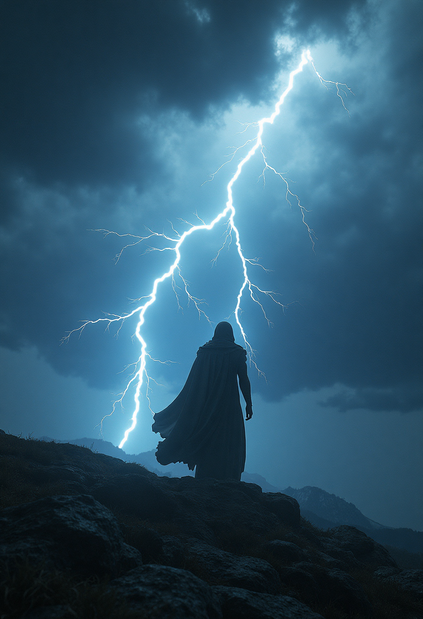 FLUX prompt: Prompt: A dramatic scene featuring a god of ...