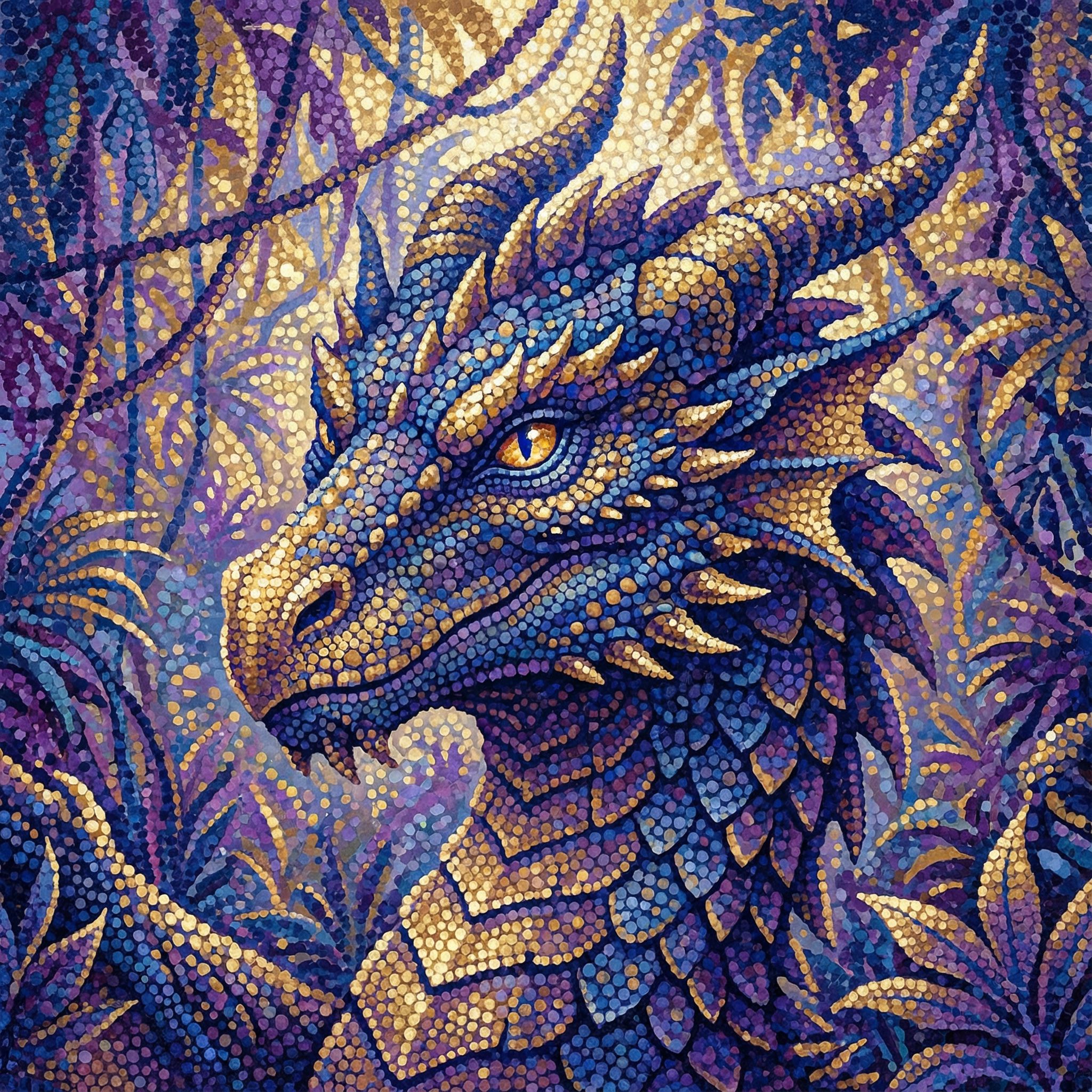 Nano Banana prompt: "A pointillism animal portrait using ...