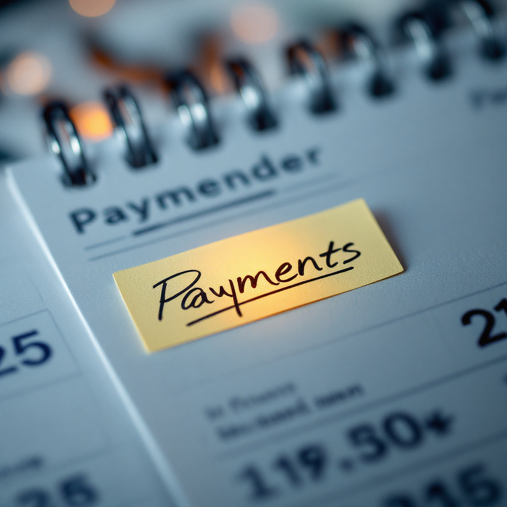 FLUX prompt: A calendar with scheduled payment reminders ...