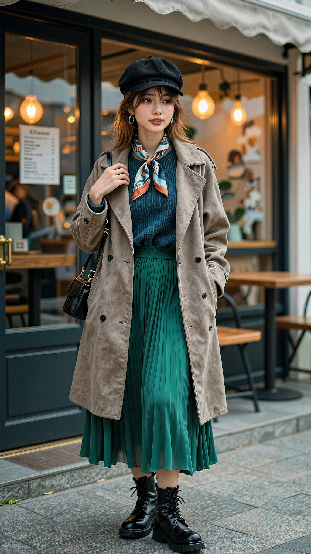 Z Image prompt: A photorealistic full-body street fashion...