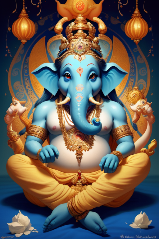 DreamShaper prompt: Painted portrait of Ganesh In a beaut...