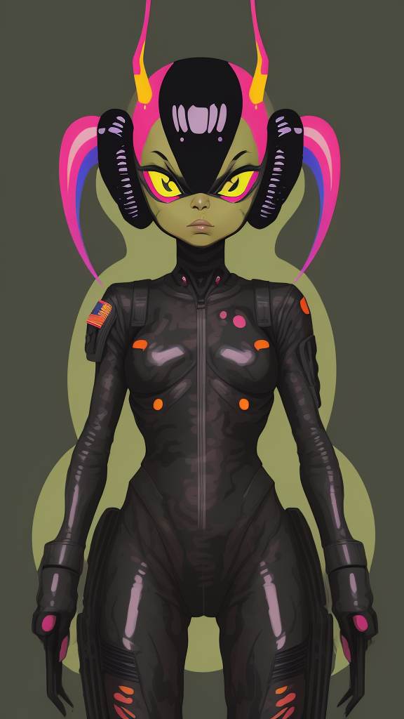 DreamShaper prompt: in a funky background portrait of lit...