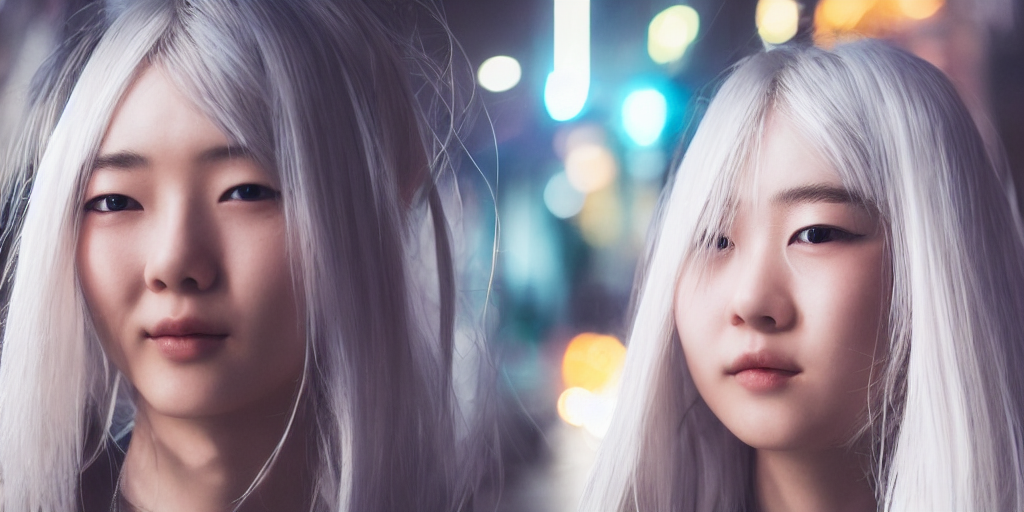 Stable Diffusion prompt: Japanese girl, on night street,