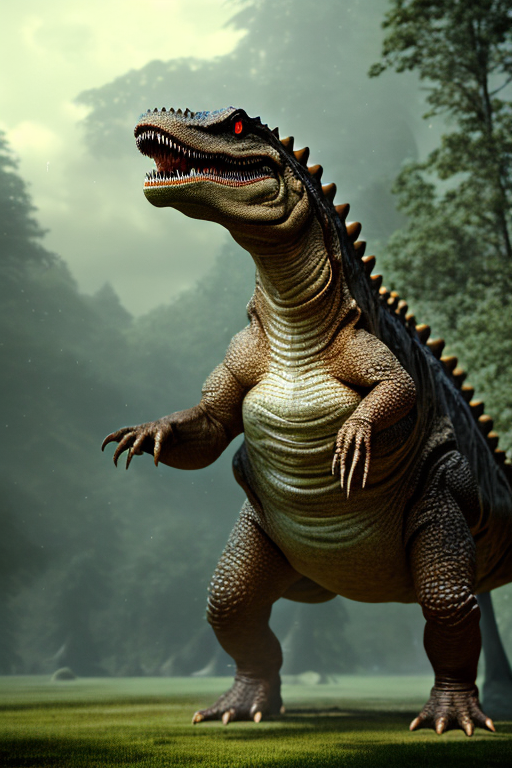 Openjourney prompt: titanosaurus, giant walking spinosaur...