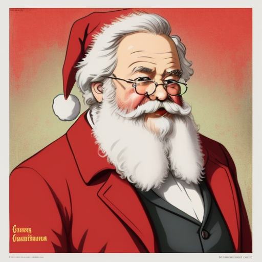 DreamShaper prompt: Santa Claus but Karl Marx for a profi...