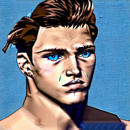 Stable Diffusion prompt: he has Color Dark Brown hair and...