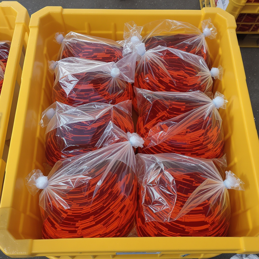 FLUX prompt: well-packaged red palm oil in 50 litres yell...