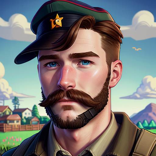 DreamShaper prompt: Kent from Stardew Valley, hyper-reali...