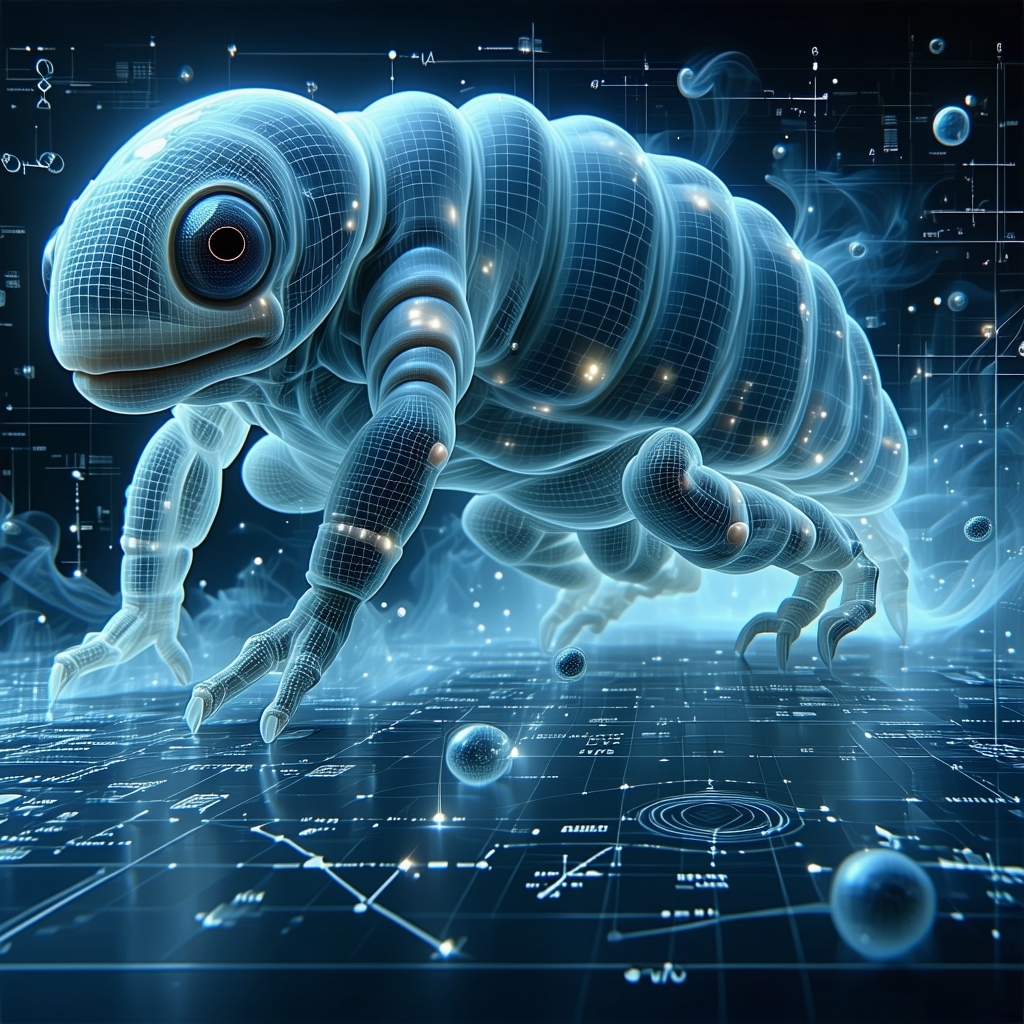 Stable Diffusion prompt: A human-tardigrade hybrid who ex...