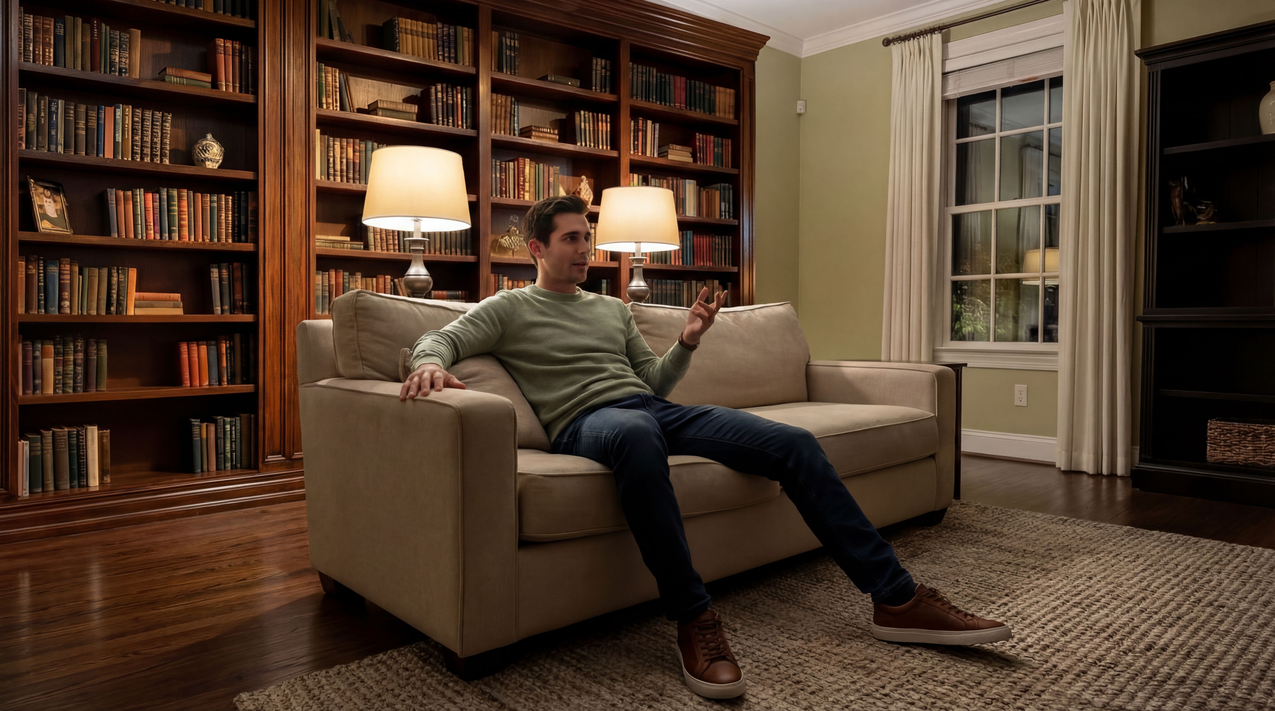 Nano Banana prompt: Change the windows for the large book...