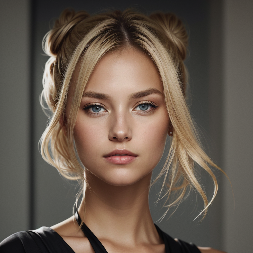 Stable Diffusion prompt: an eye contact of a blond with b...