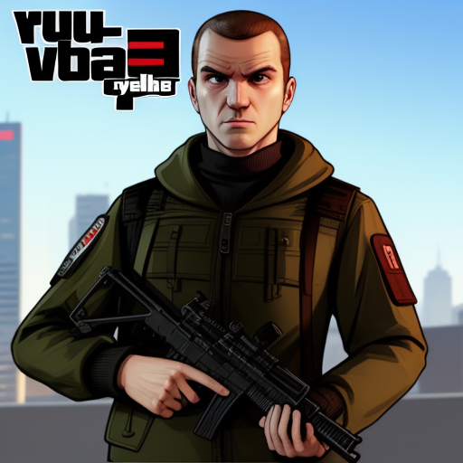 DreamShaper prompt: GTA-style cover for YouTube with an F...