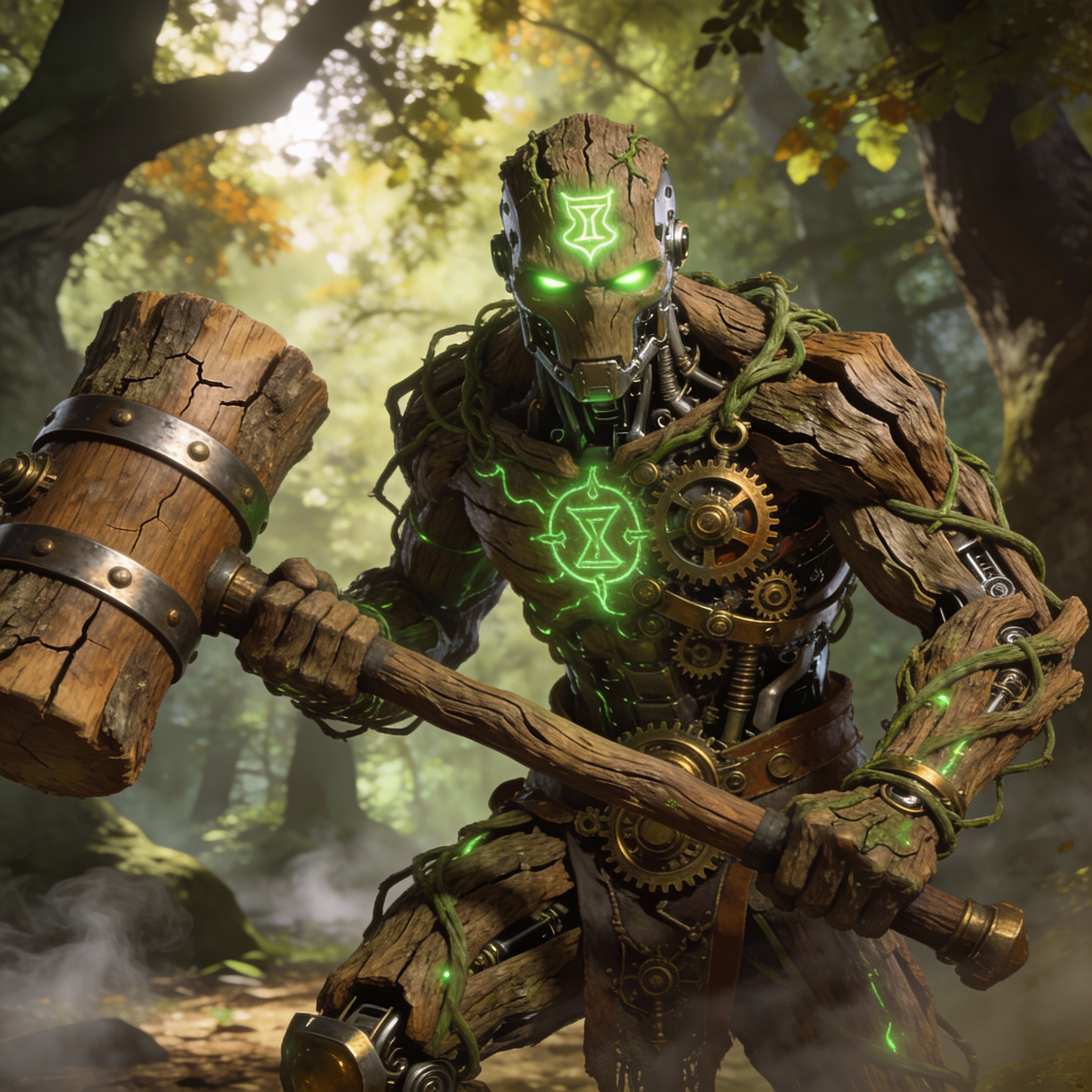 Seedream 4 prompt: male warforged barbarian, made of petr...