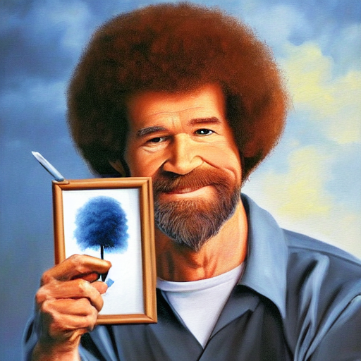 Stable Diffusion prompt: recursive painting of bob ross p...
