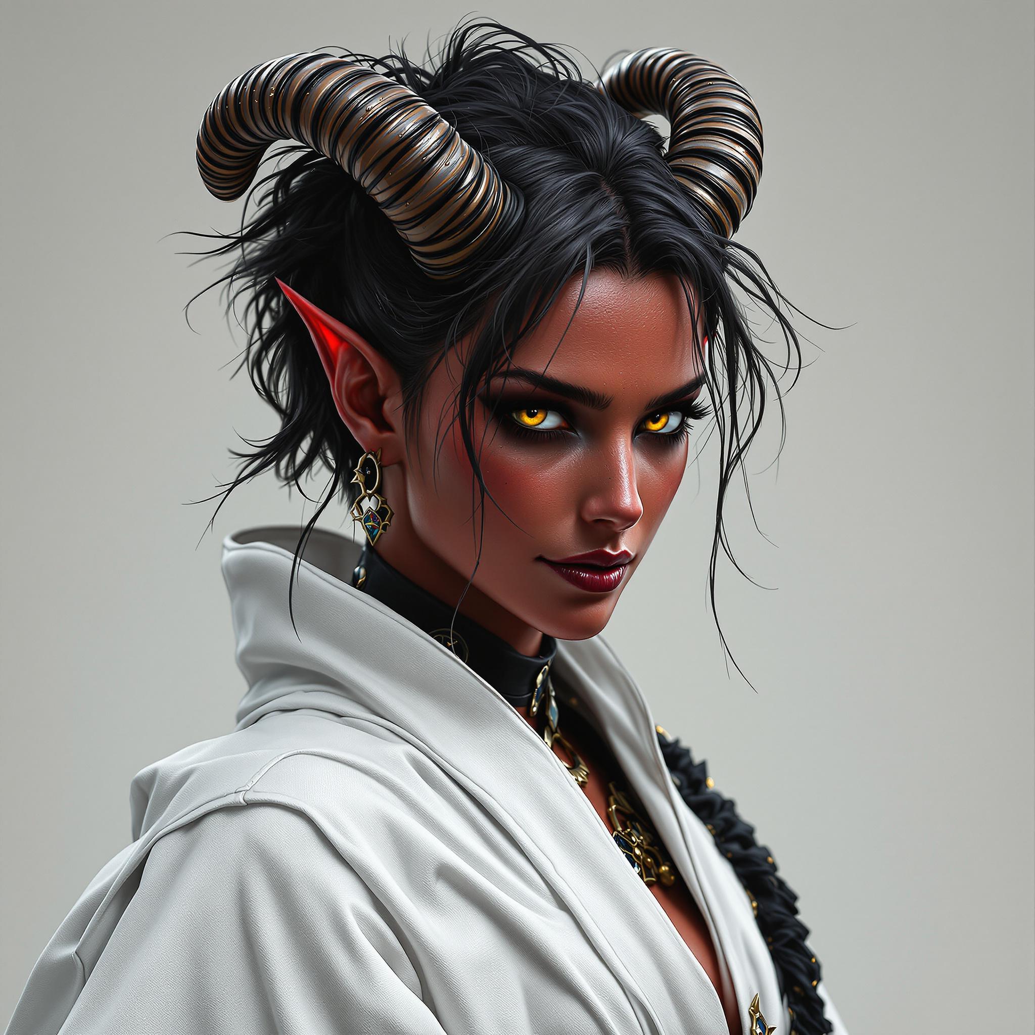 FLUX prompt: ultra realistic female warlock, wearing whit...