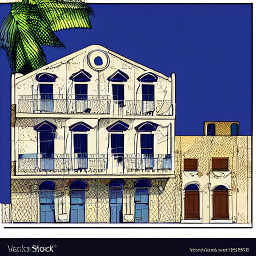 Stable Diffusion prompt: Cypriot house, facade, British C...