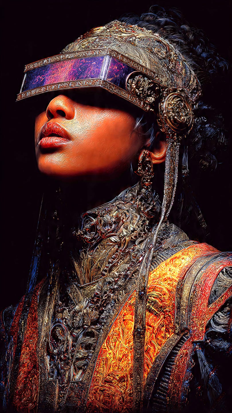 Z Image prompt: saturated colorful art, dark fantasy port...