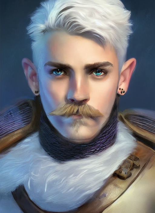 Stable Diffusion prompt: young man with short white hair ...